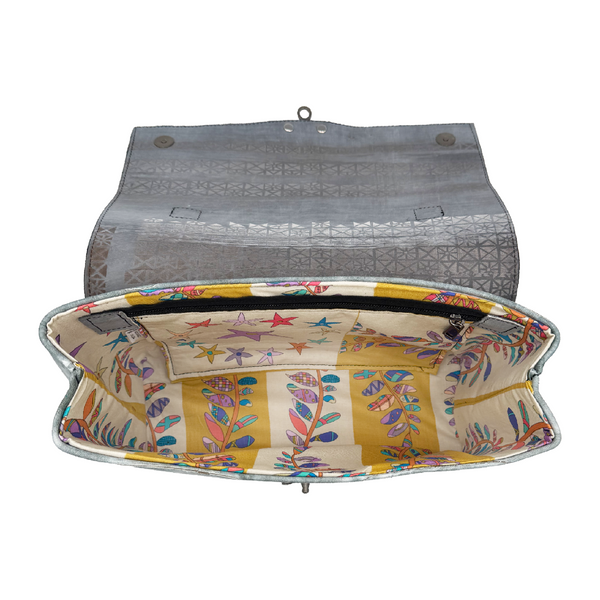 Mixed Media Leather Chain Top Handle Small Tote – Kent Stetson Handbags